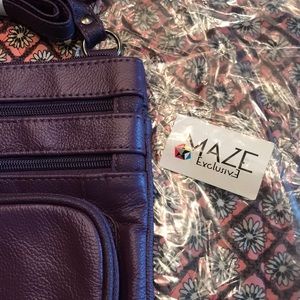 Maze Collection | Bags | Maze Leather Purple Crossbody Bag Nwt | Poshmark